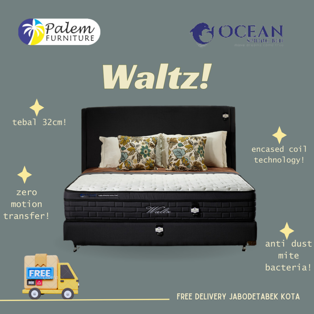 Jual Kasur Springbed OCEAN - Waltz Pocket Spring Mattress Only & Full set | Shopee Indonesia