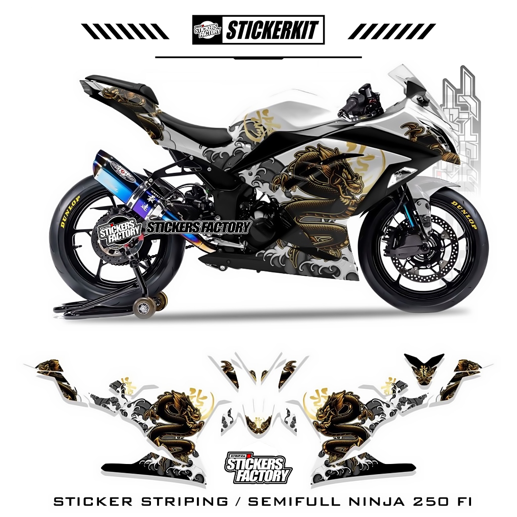 Jual STICKER STRIPING NINJA 250 FI 2013 SEMIFULL / MOTIF 31 / NINJA ...