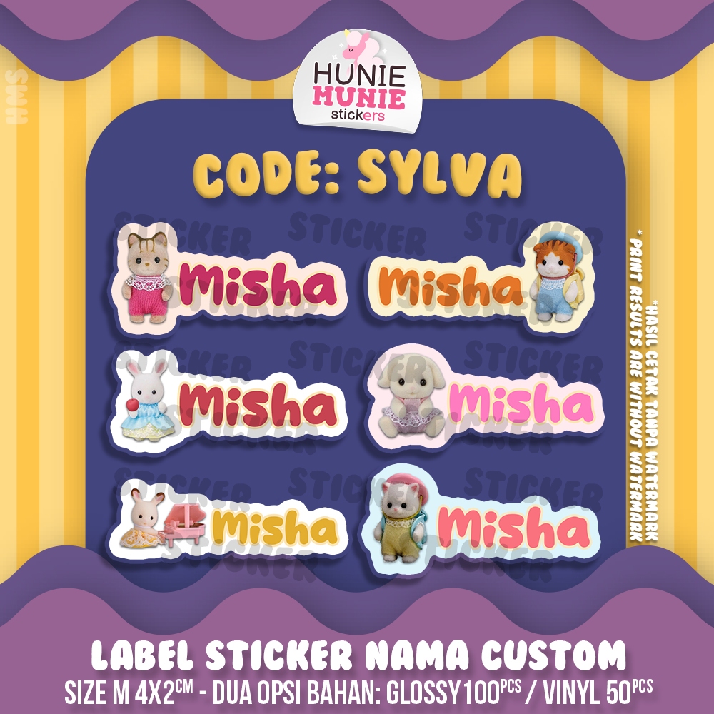Jual Sticker Label Nama Custom - Sylvanian Silvanian (100pcs) Stiker ...