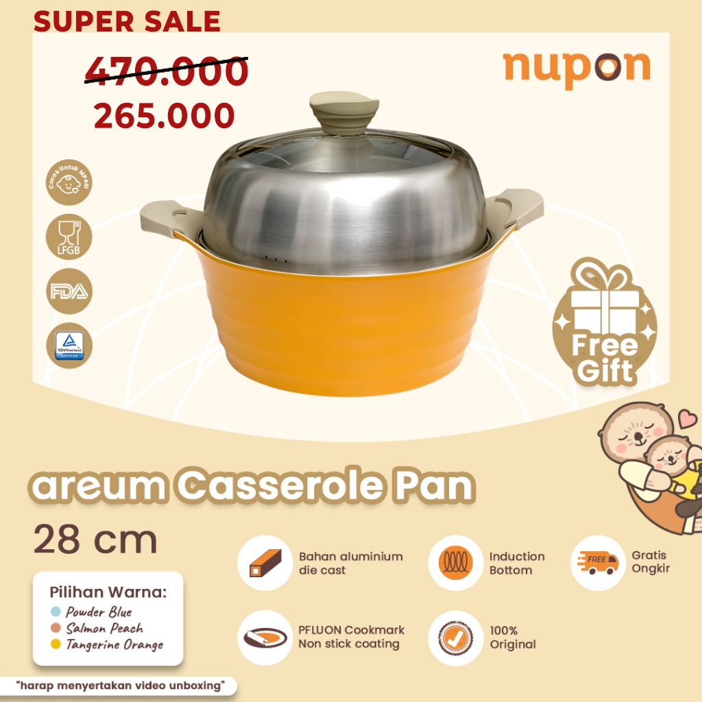Jual (SALE) Casserole Nupon 28 CM Anti Lengket - Areum Series Alat ...