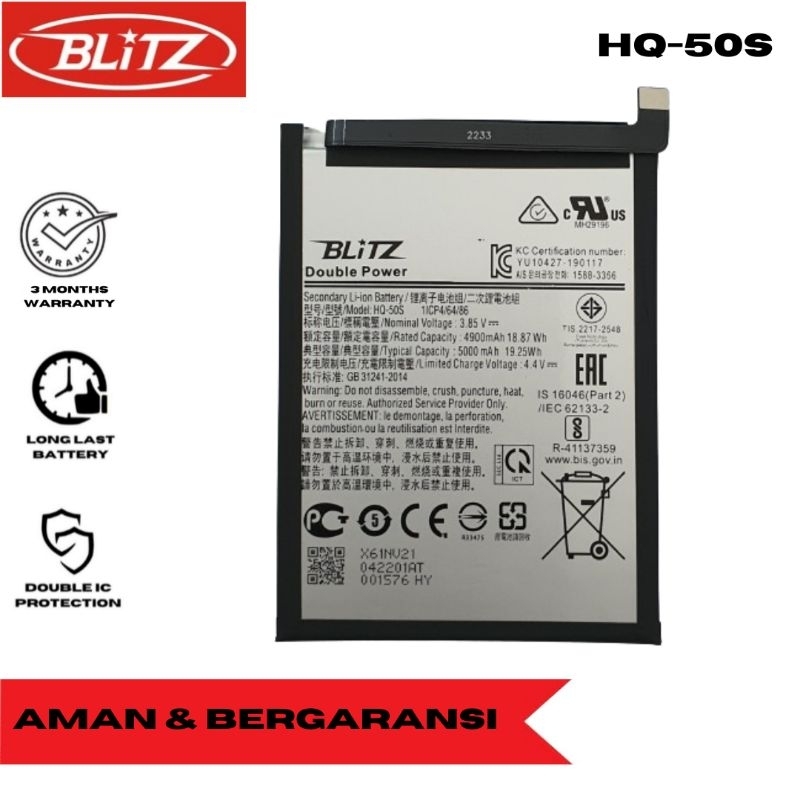 Jual BLiTZ Baterai HQ-50S HQ50S Samsung A02S / A03 / A03S Batrai Batre Original | Shopee Indonesia