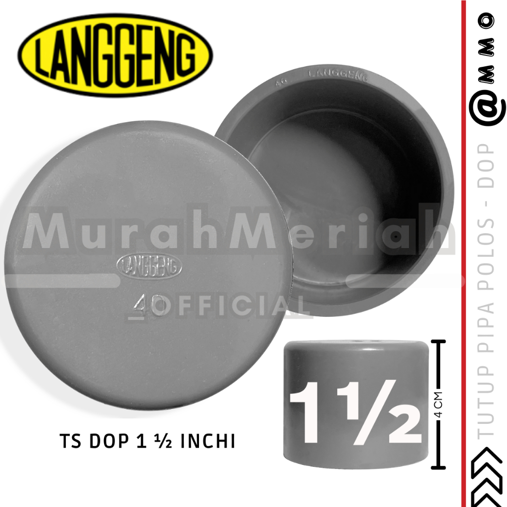 Jual DOP TS 1 1/2 INCH LANGGENG TUTUP PIPA PVC POLOS 1.5 DIM END CAP 1 ...