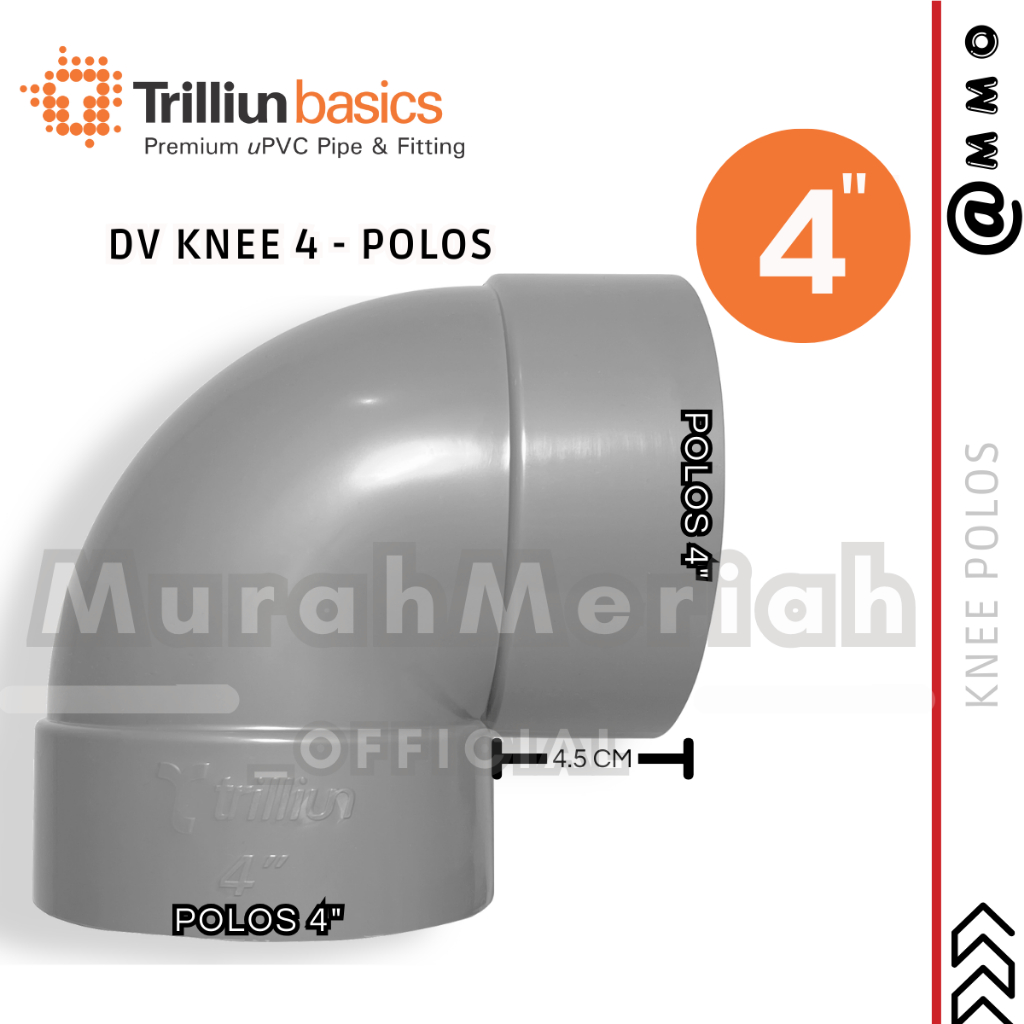 Jual ELBOW DV 4 INCH TRILLIUN KNEE 4 DIM POLOS KNEE 4 INCH FITTING PIPA PVC | Shopee Indonesia