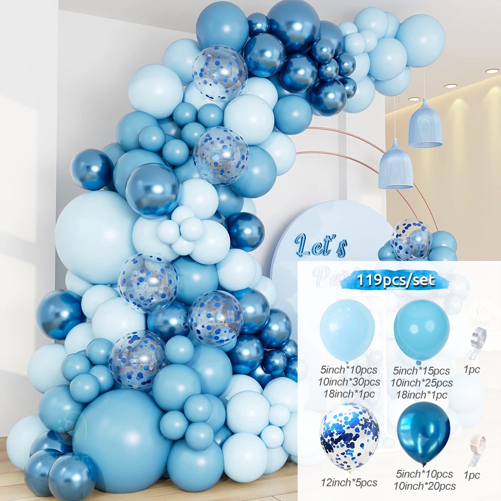 Jual GeeParty Biru Matte Retro Set Confetti Balon Set Metalik Untuk ...