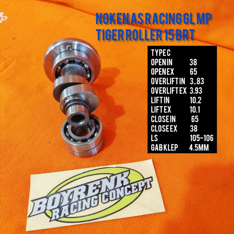 Jual NOKEN AS RACING GL MP TIGER CAM ROLLER 15 BRT~BOYRENK SURABAYA | Shopee Indonesia