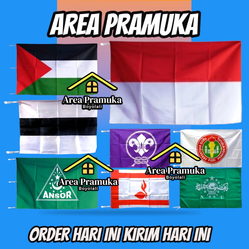 Jual Macam macam Bendera merah putih / pramuka / palestina / morse ...