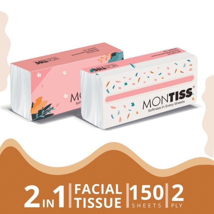 Jual Tissue Tisu MONTISS 150 sheet 2ply facial tisu wajah PROMO ...