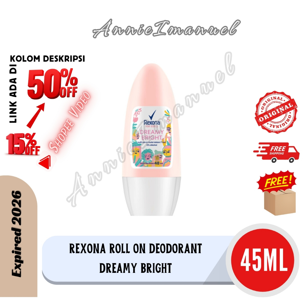 Jual Rexona Deodorant Roll On Dreamy White 40ML | Shopee Indonesia