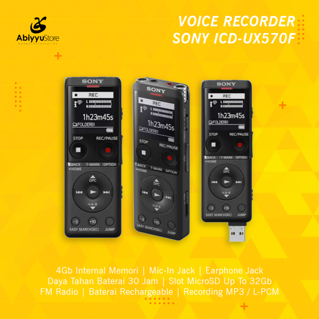 Jual Alat Perekam Rekam Suara Sony ICD-UX570F Rekaman Audio Voice ...
