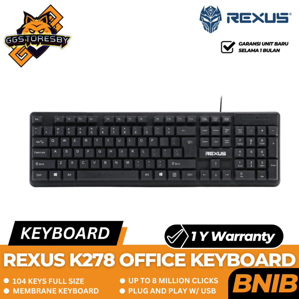 Jual Rexus K278 Usb Office Keyboard | Shopee Indonesia