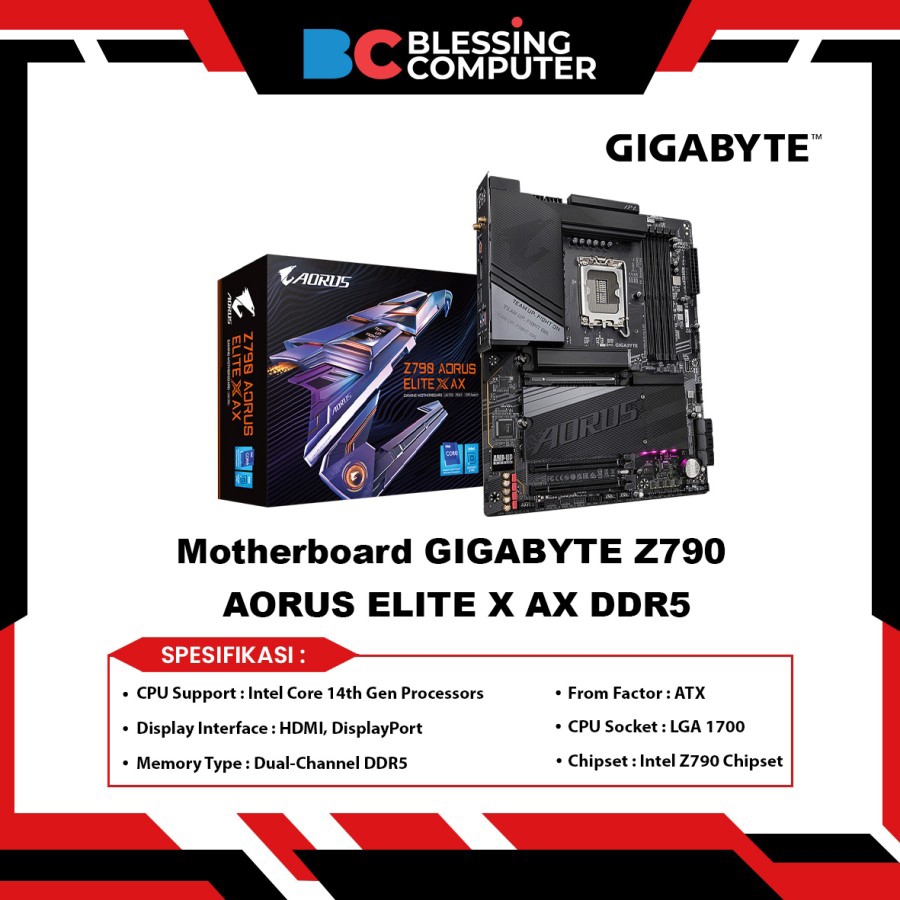 Jual Motherboard GIGABYTE Z790 AORUS ELITE X AX DDR5 | Shopee Indonesia