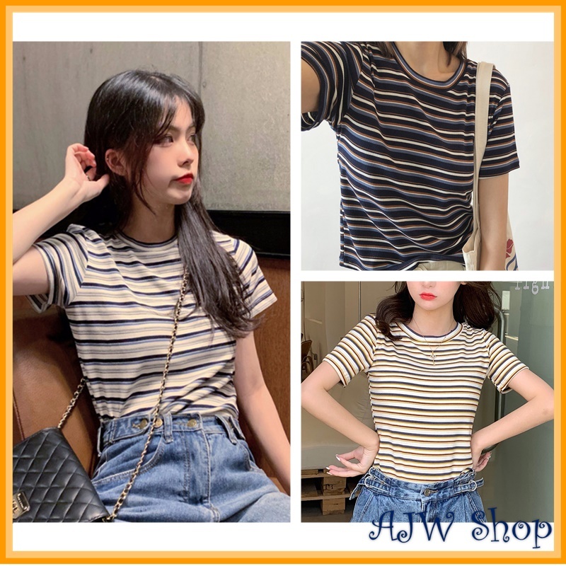 Jual AJW Basic Top Korean Style Premium HG | Kaos Rajut Wanita Premium ...