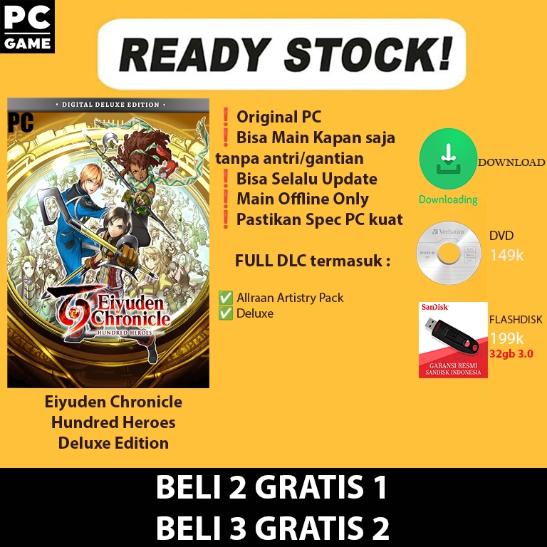 Jual Eiyuden Chronicle Hundred Heroes Deluxe Edition PC Original ...