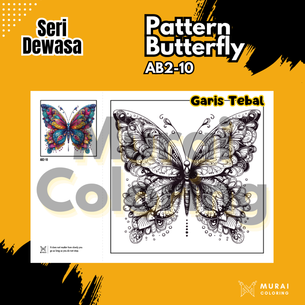 Jual Kertas Gambar Mewarnai Dewasa - Floral Pattern Butterfly AB2 | Shopee Indonesia