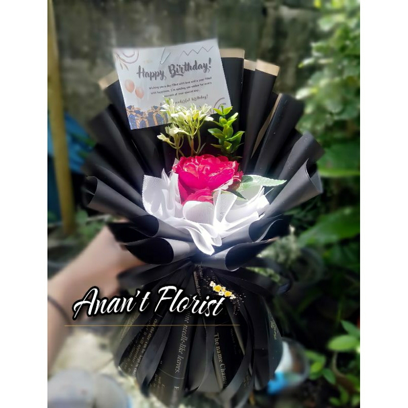 Jual buket satu tangkai bunga artificial/ buket bunga/ buket small ...