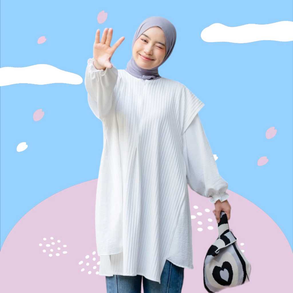 Jual Gemma Two In One Tunic | Blouse Knit Premium | Blouse Kekinian ...