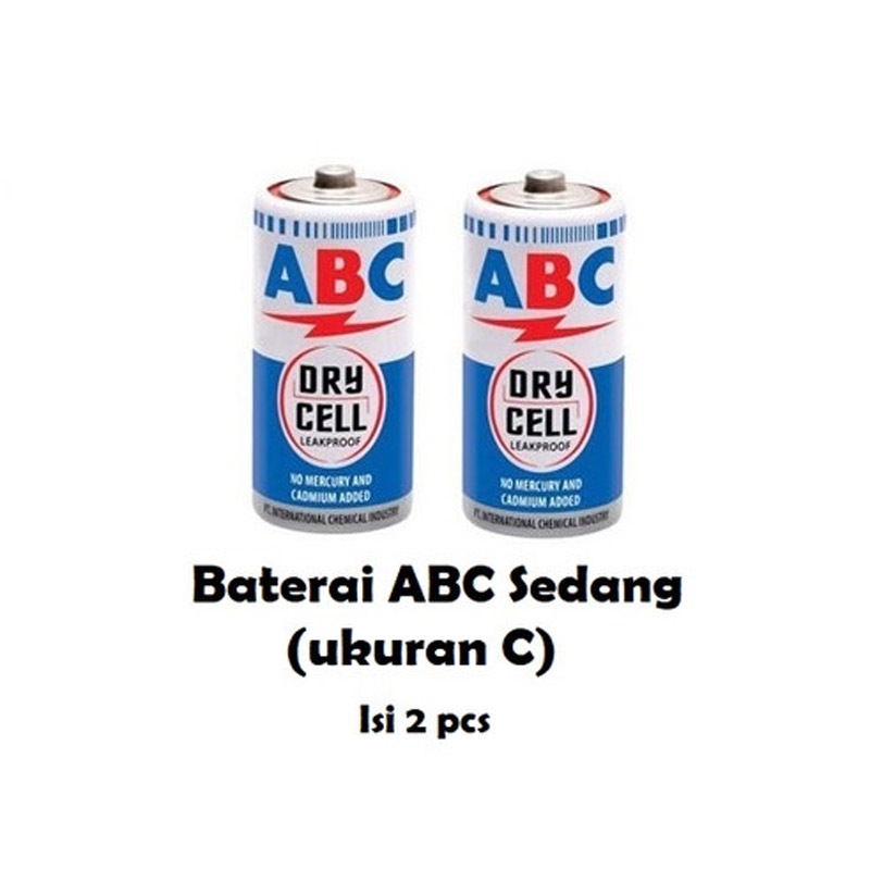 Jual Baterai ABC Sedang / C / R14C 1 set isi 2 pcs | Shopee Indonesia