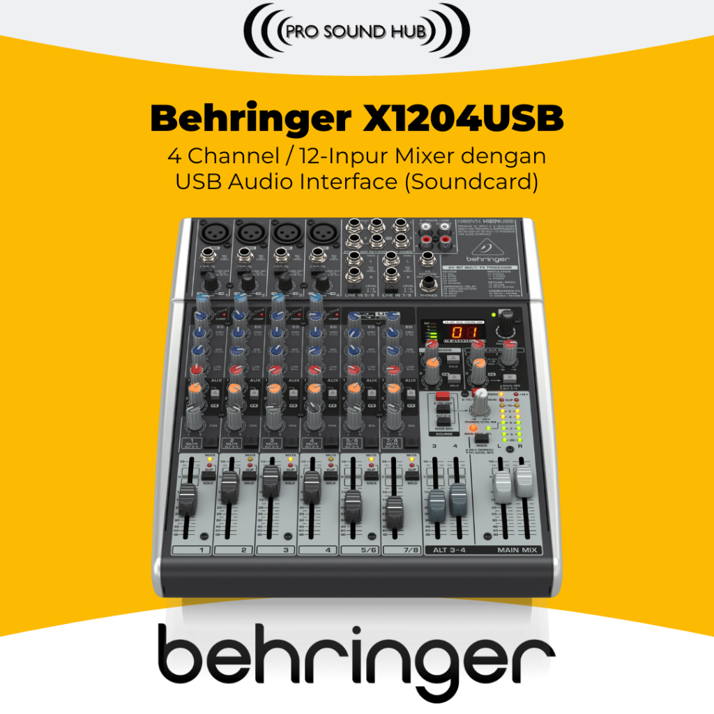 Jual Behringer X1204USB X1204 X-1204 USB Mixer 8 Input 4 Channel USB ...