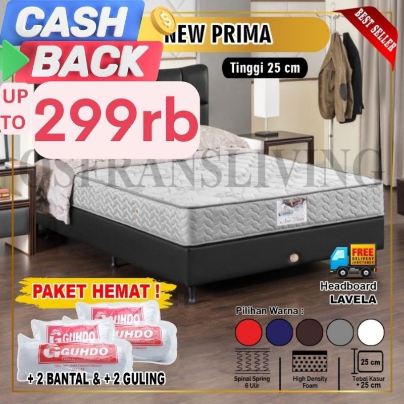 Jual Guhdo Springbed New Prima - Fullset Atlantic Lavella - SPRING BED SET SPRING BED 90 X 200 ...