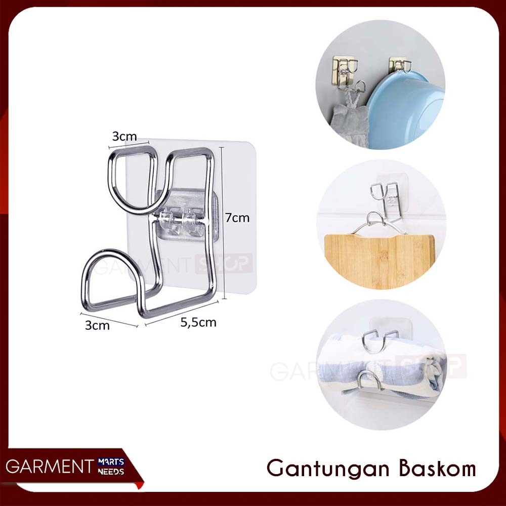 Jual Gantungan Cantolan Tempel Dinding Lem Super Kuat Magic Hook Transparan Laci Pigura Jam ...