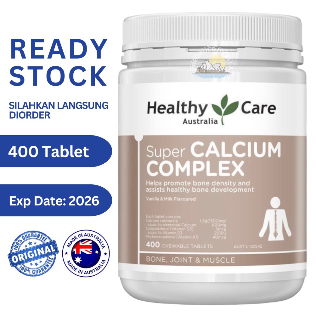 Jual Healthy Care Super Calcium Complex 400 Chewable Tablets | Shopee ...