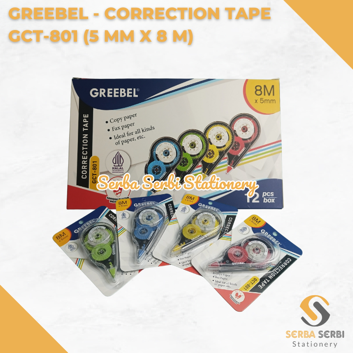 Jual (1 BIJI) GREEBEL - CORRECTION TAPE / PITA KOREKSI / TIP-EX / TIP-X ...
