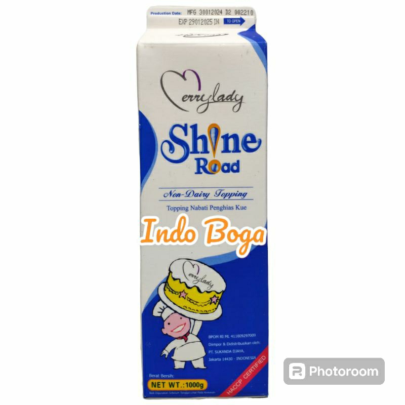 Jual Shine road non dairy whipping cream 1 kg / shineroad krim kocok ...