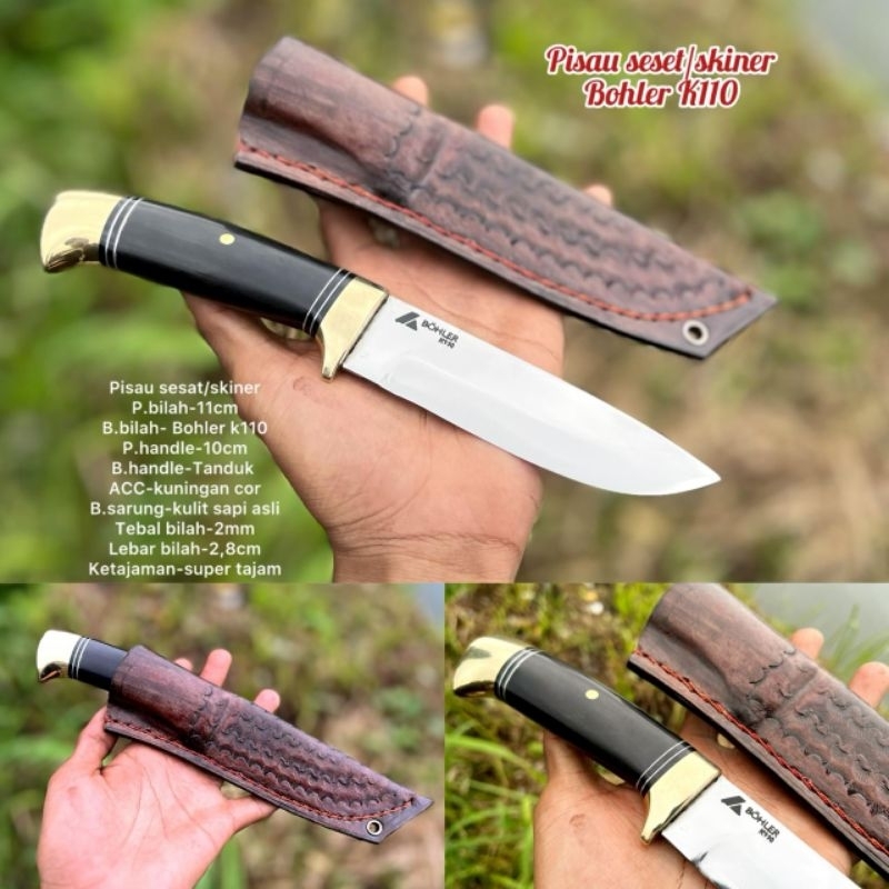 Jual pisau skiner/seset kulit/buscraf baja bohler k110 germany | Shopee Indonesia