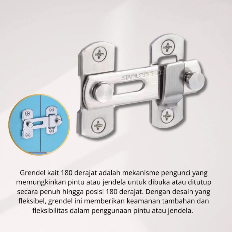 Jual Grendel Kait Besar Alat Keamanan 180⁰ | Ukuran Besar/Large ...