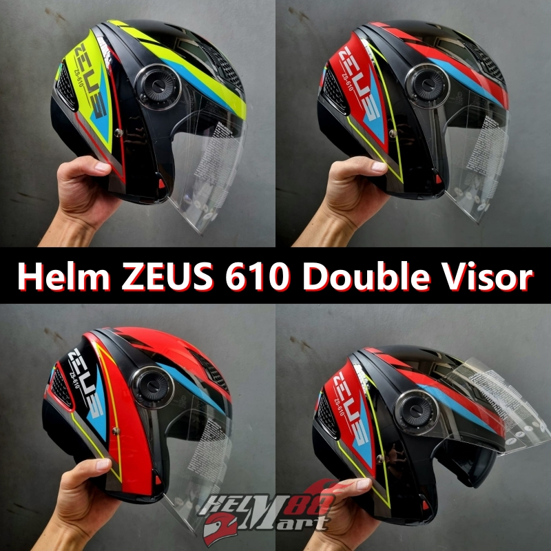 Jual Zeus 610 OO27 Helm Half Face Double Visor Helm Zeus ZS-610 ZS610 ...