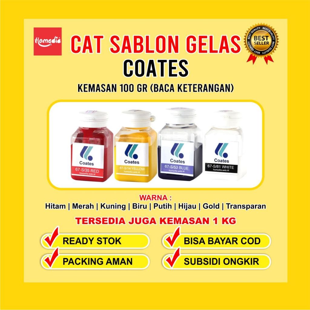 Jual Cat Sablon Gelas COATES Tinta Sablon Gelas COATES 100 gr | Shopee ...