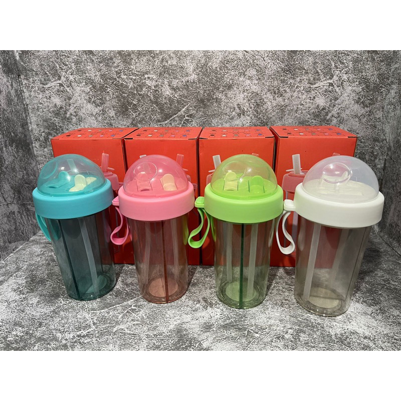 Jual Botol Minum duet anak 2 in 1 couple Kepala Beruang Botol Minum 420 ...