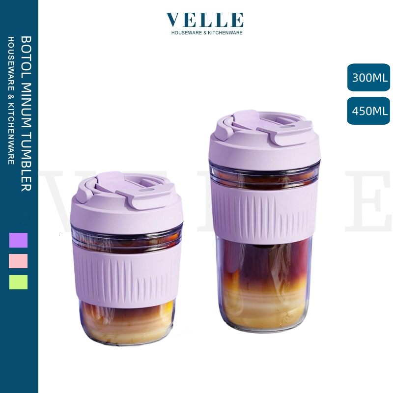 Jual VELLE Glass Tumblr Aesthetic / Tumbler Kopi / Gelas kaca tebal ...