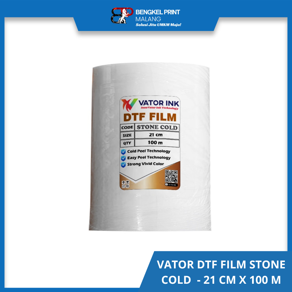 Jual PET FILM DTF VATOR STONE COLD 21CM x 100M | 1ROLL | EASY PEEL | PET FILM DTF VATOR | Shopee ...