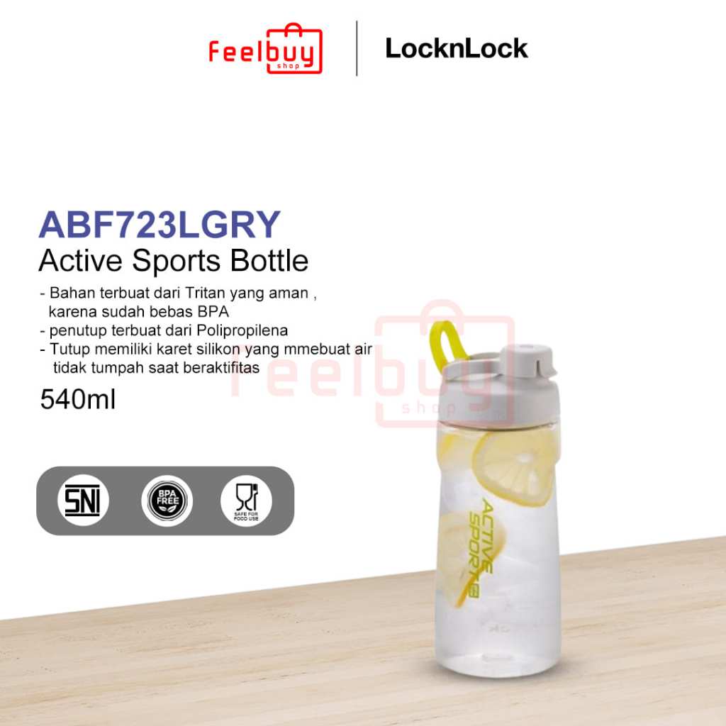Jual LocknLock Active Sports Water Bottle 540ml grey - ABF723LGRY ...