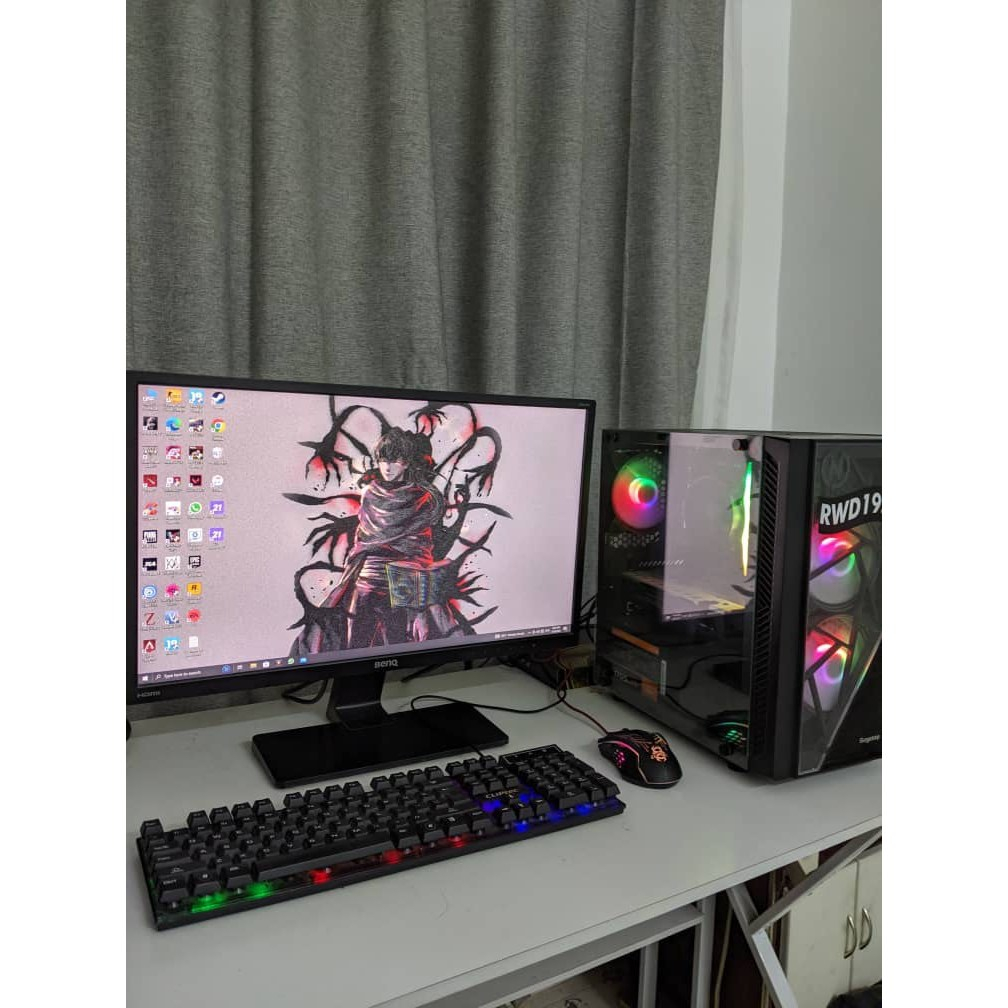 Jual PC gaming editing core i7 ram 16gb vga 4gb gt 1030 hdd 1 tera ssd 240 gb monitor 24 full ...