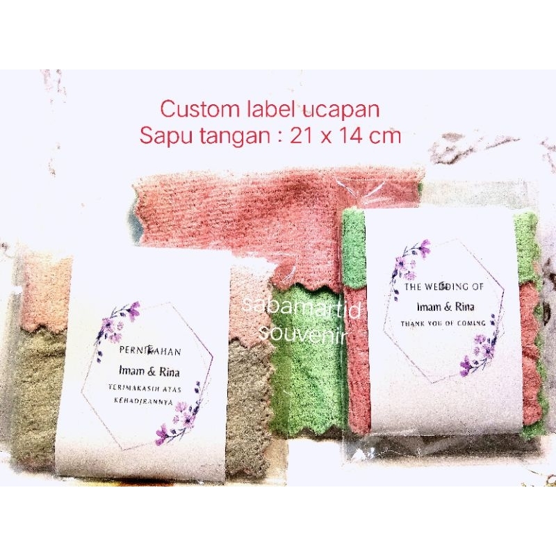 Jual 50 sapu tangan custom label kemas plastik | Shopee Indonesia