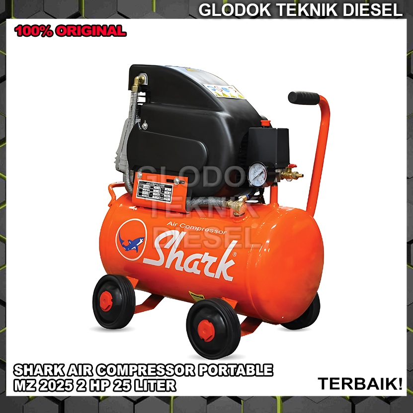 Jual Shark Kompresor Angin Portable 2 HP 25 Liter Compressor MZ2025 MZ 2025 Original Terbaik ...