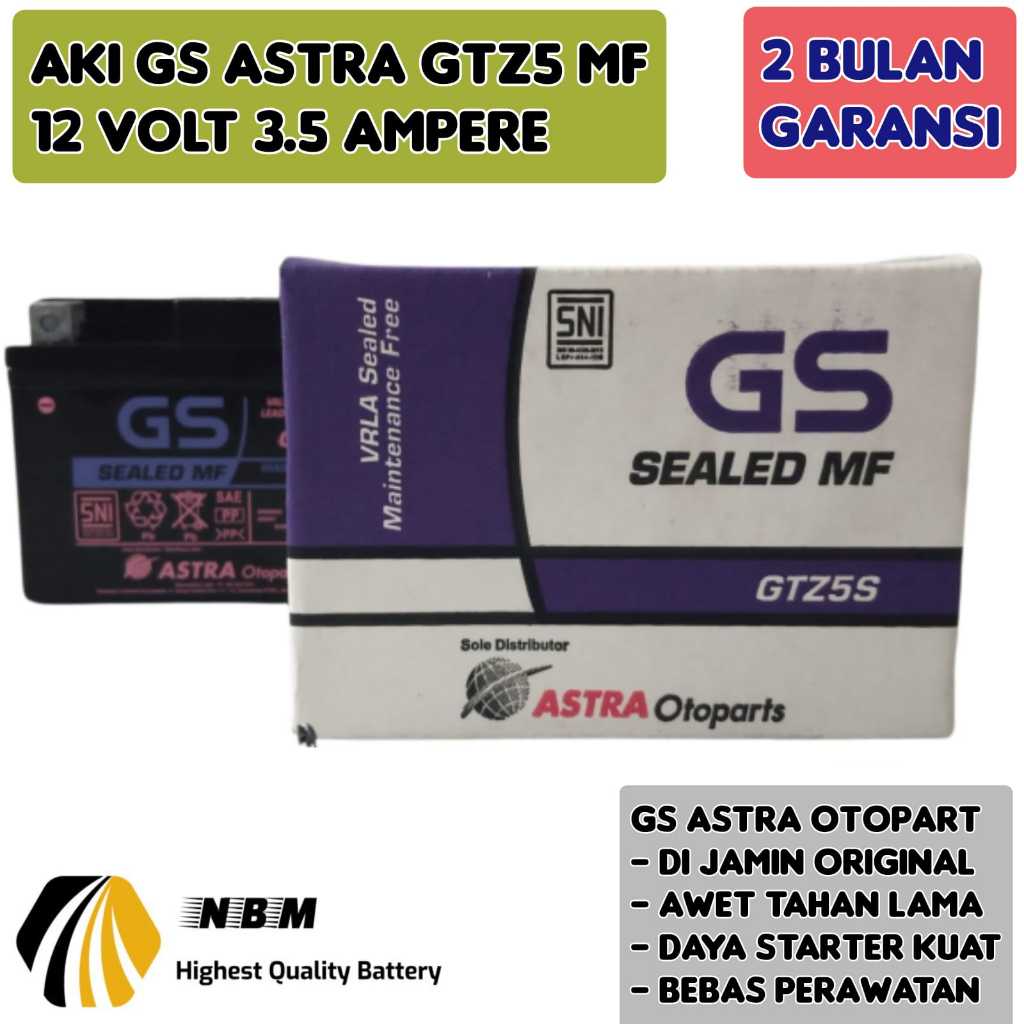 Jual Aki Motor Honda Beat Fi ESp Karbu Street GS ASTRA OTOPART GTZ5 Aki Kering | Shopee Indonesia