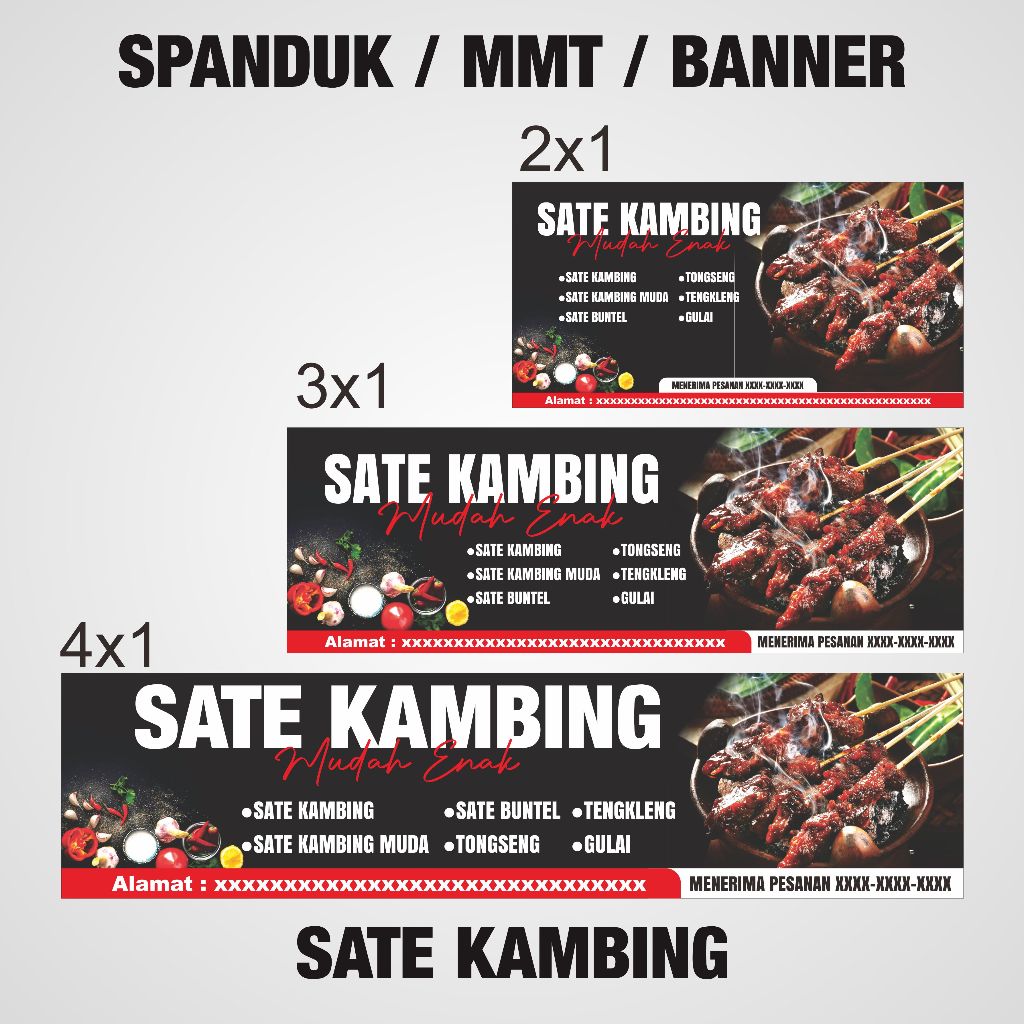 Jual BANNER SPANDUK MMT BANNER WARUNG SATE KAMBING MUDA ENAK MURAH ...