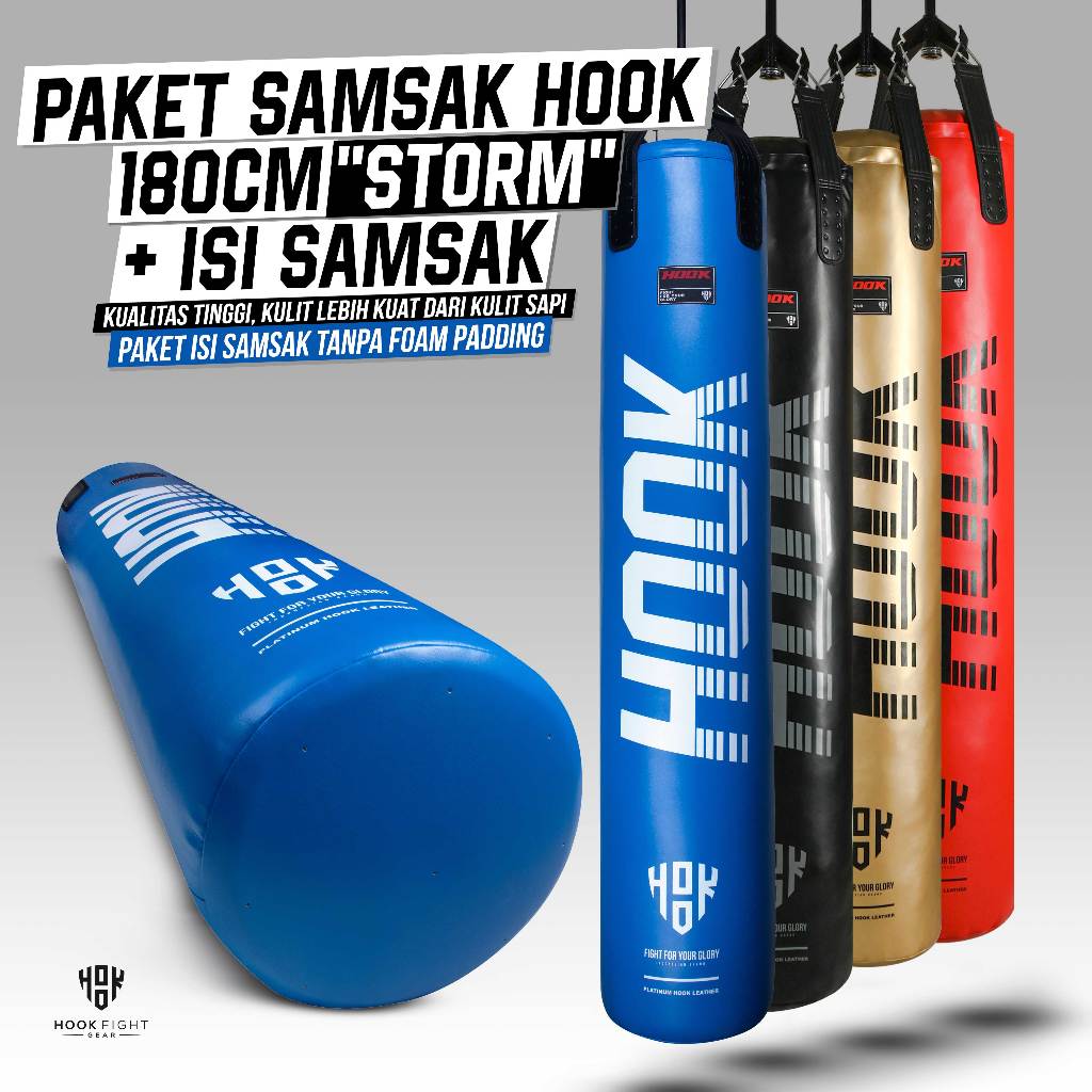 Jual Samsak Tinju Gantung 180cm Hook + Isi kain Perca Sansak Muay Thai ...