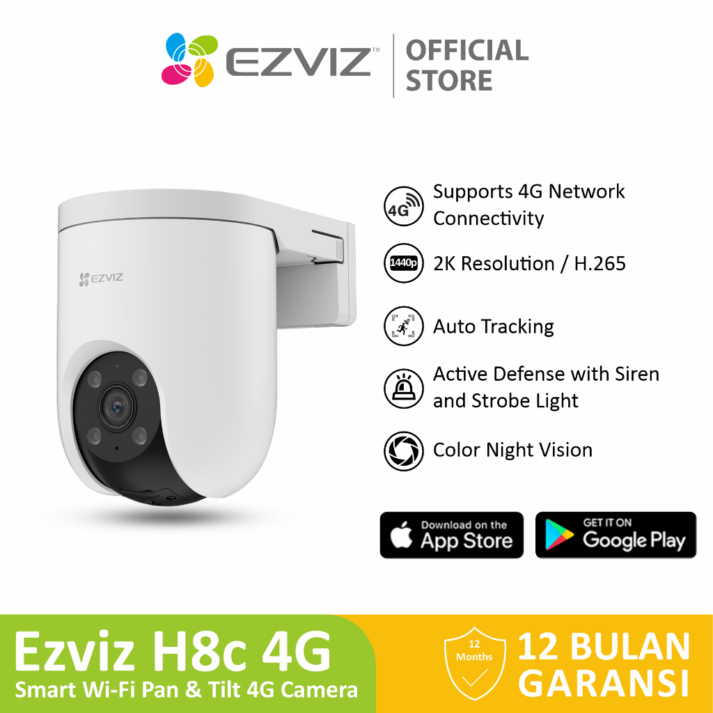 Jual Ezviz H8c 4G 2K Smart Home Pan & Tilt IP Camera CCTV Outdoor | Shopee Indonesia