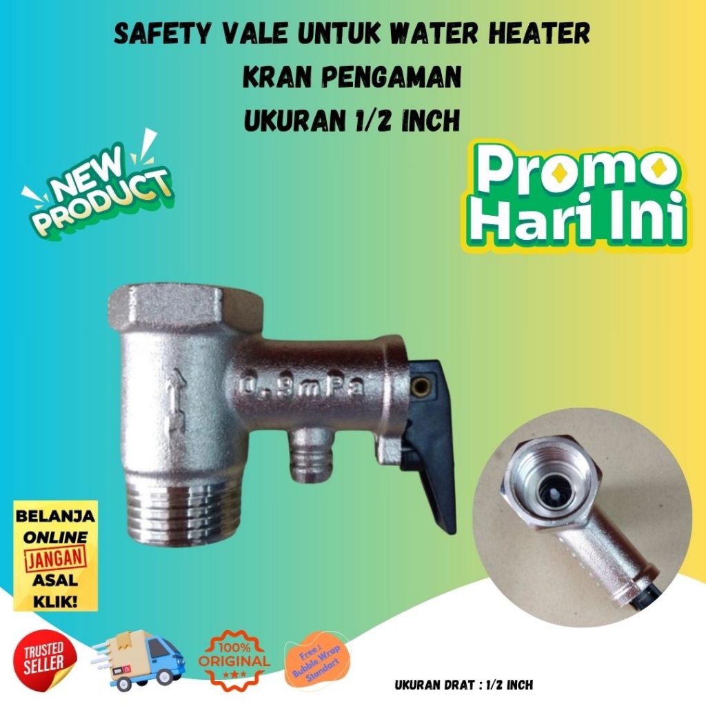 Jual Safety Valve Untuk Water Heater Kran Pengaman Ukuran 1/2 Inch ...