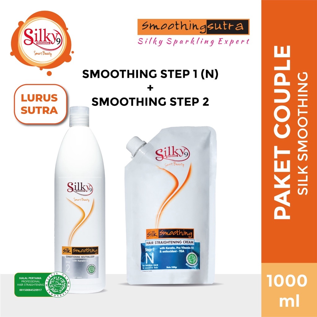 Jual Silky 9 Pro Silk Smoothing Keratin/Smoothing Sutra 1000gr Step 1+2 ...
