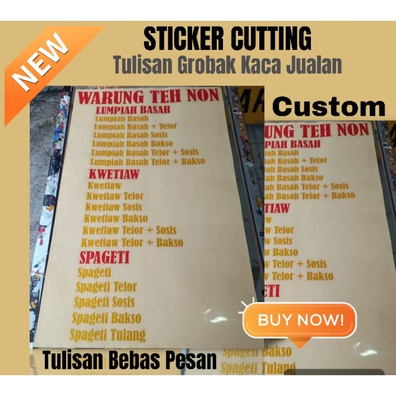Jual Sticker Tulisan warung Jualan Gerobak mie rebus Mie goreng Seblak ...
