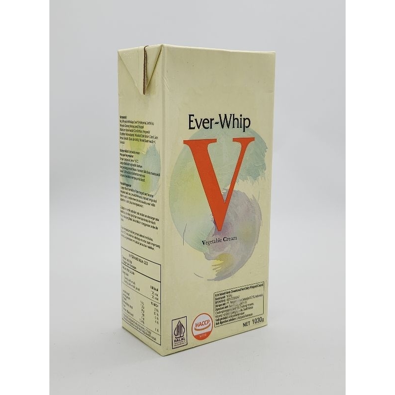 Jual EVER WHIP V WHIPPING CREAM VEGETABLE CREAM 1 LITER NON DAIRY WHIP ...