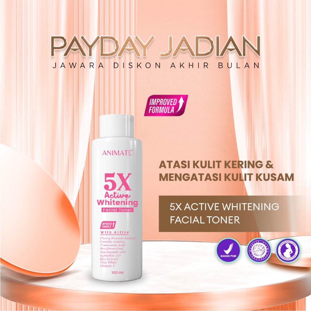 Jual Animate 5x Active Whitening Facial Toner 100 ml | Shopee Indonesia
