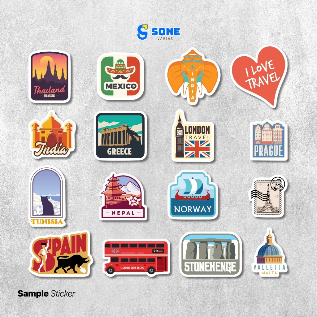 Jual Sticker Pack Travel Vintage Paper Vinyl Waterproof untuk Koper ...