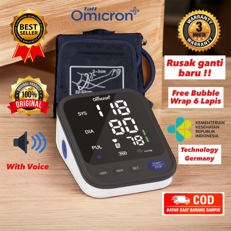 Jual TaffOmicron Alat Ukur Tekanan Darah Tensimeter Digital OMRON Blood ...