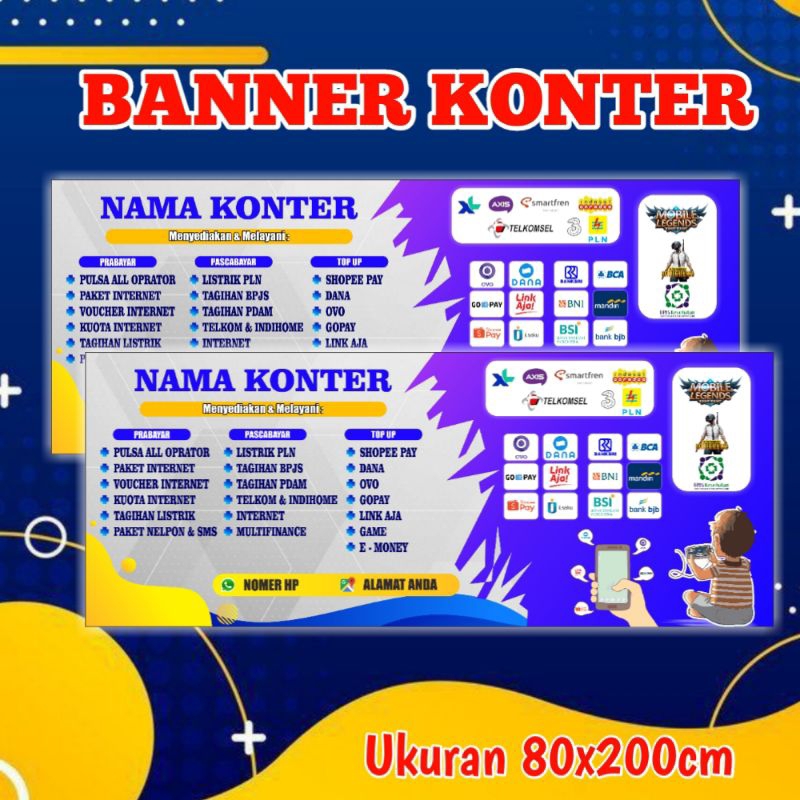 Jual CETAK BANNER SPANDUK KONTER 80X200CM | Shopee Indonesia